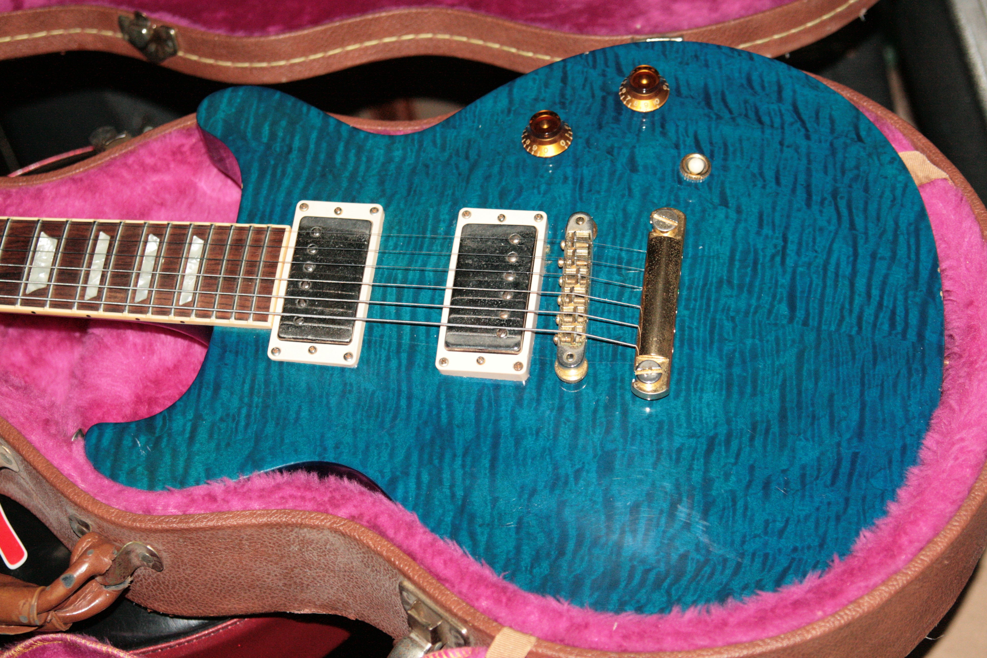 *SOLD* 1998 Gibson Les Paul Standard Plus DC Teal Blue! Double Cut LP ...