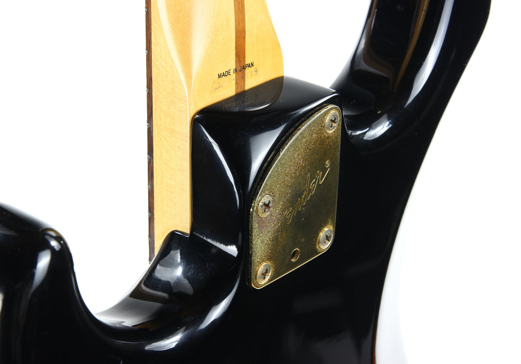 1989 Fender Japan Stratocaster STR-70 Super Strat MIJ Black w/ Gold Ha ...