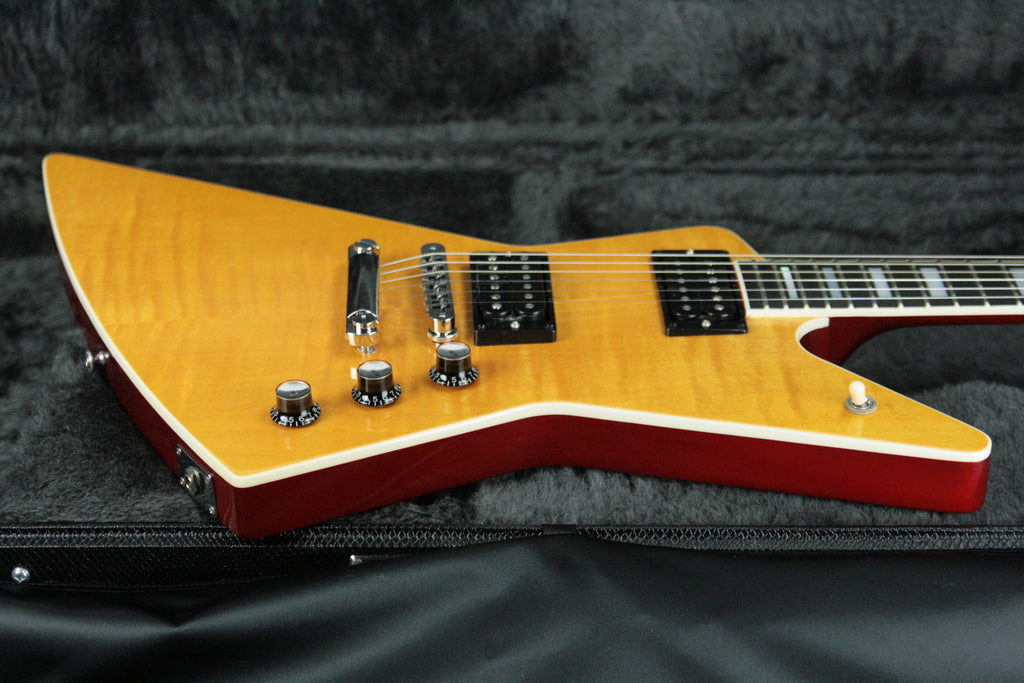 *SOLD* 2005 Gibson Explorer Pro Flametop EBONY Board Les Paul Custom I ...