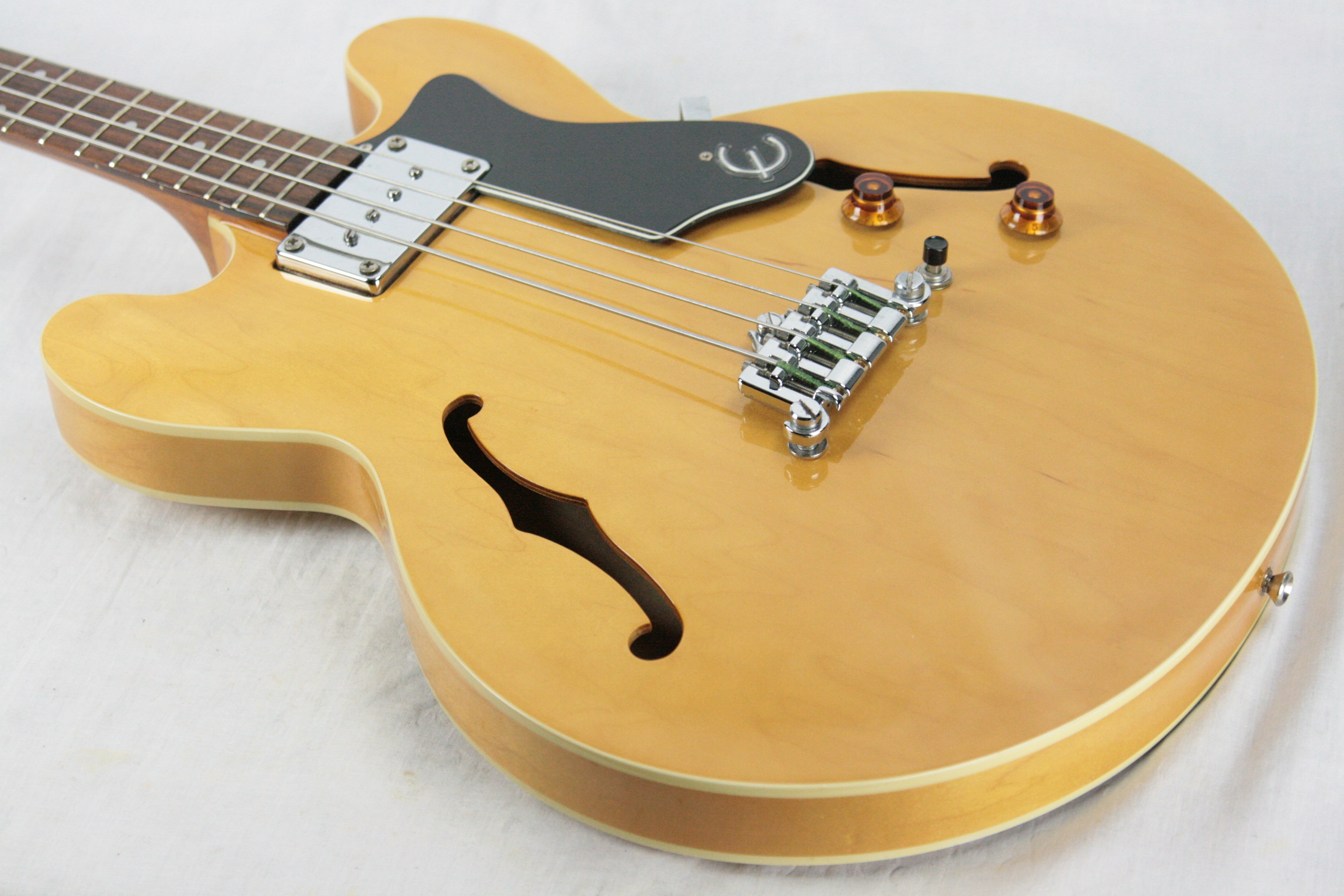 *SOLD* 1998 Epiphone Rivoli Natural Semi Hollowbody Bass Guitar! Peerl ...