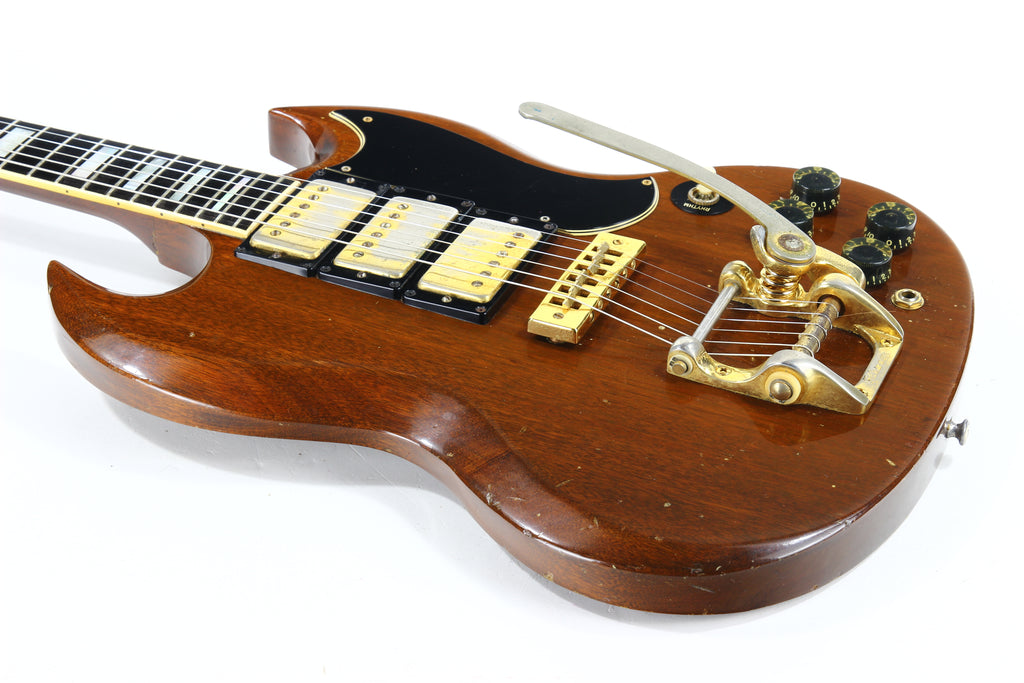 1973 Gibson SG Custom Walnut w/ Bigsby, 3 Pickups! 1970's SG Les Paul ...