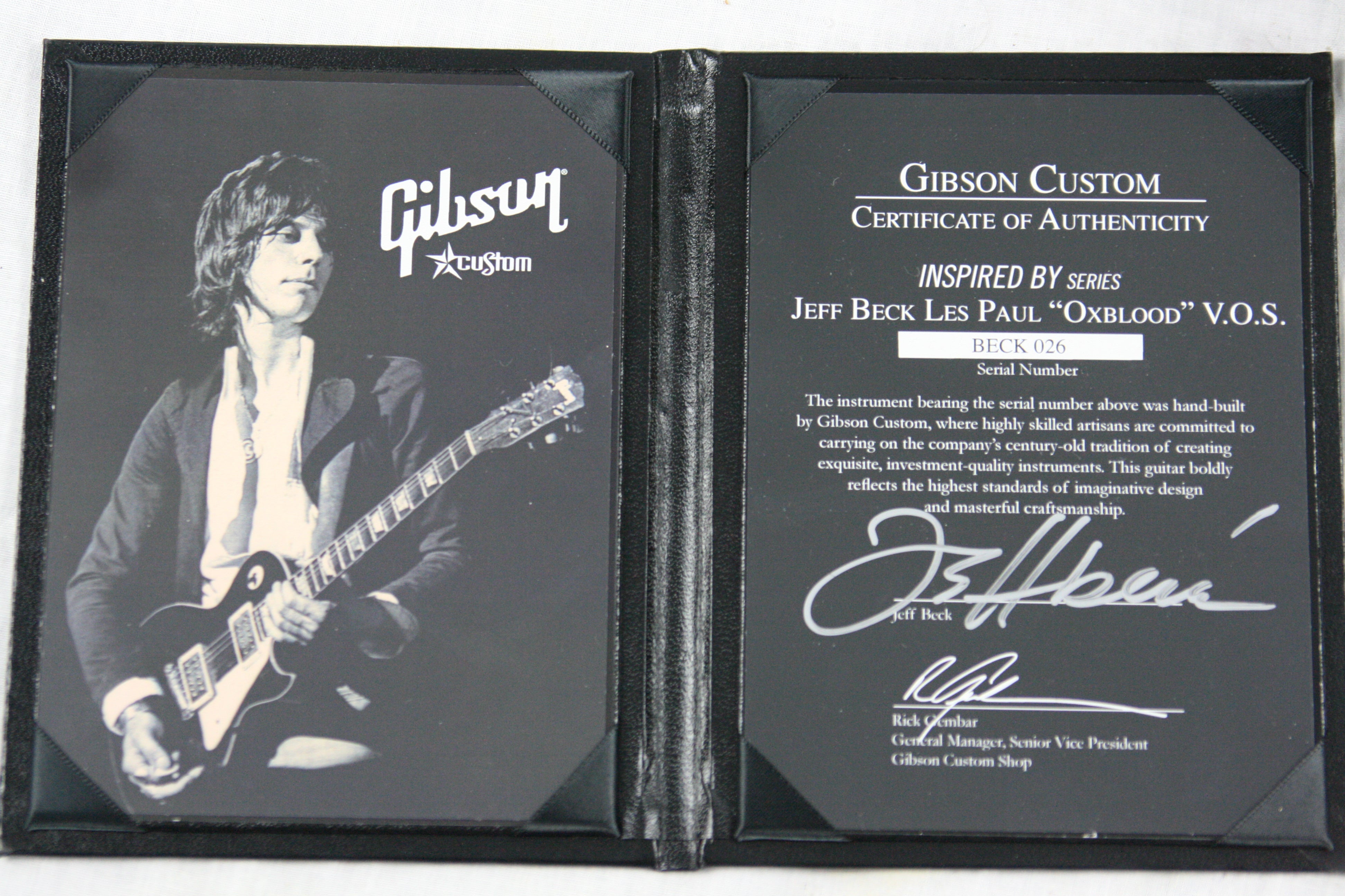 2009 Gibson JEFF BECK 1954 Les Paul Historic 54 R4 Oxblood! SIGNED COA ...