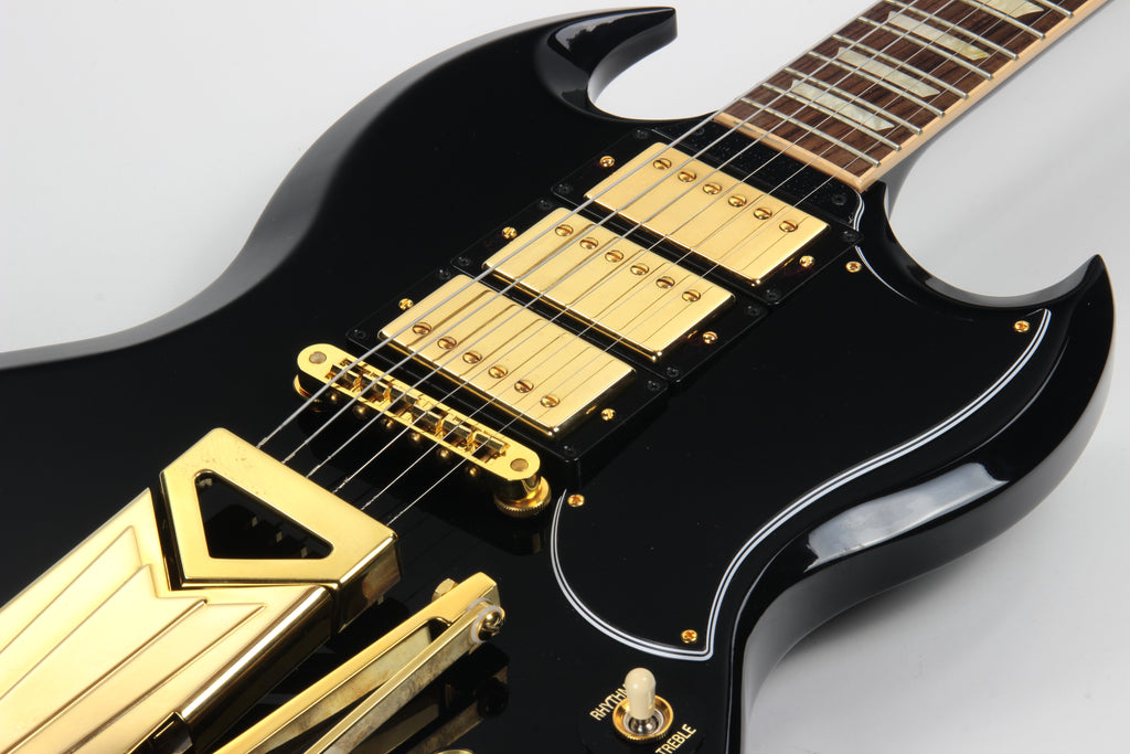 2015 Gibson Limited Run SGS3 Ebony Black 3 Pickup Sideways Vibrola SG ...